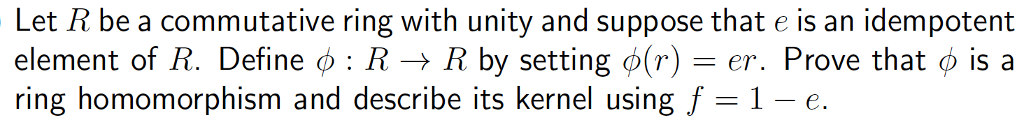 Solved Let R be a commutative ring with unity and suppose | Chegg.com