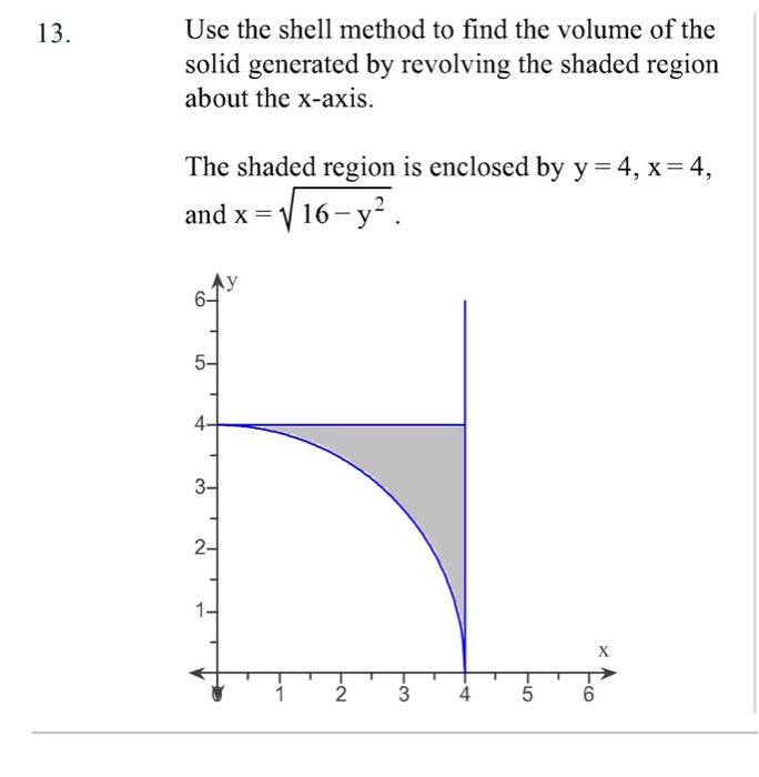 Solved Use the shell method to find the volume of the solid | Chegg.com