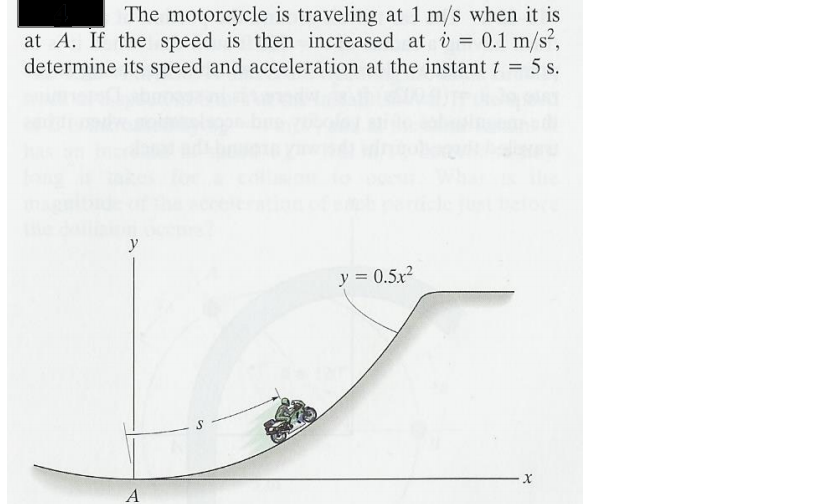 Solved the motorcycle is traveling at 1 m/s when it is at A | Chegg.com