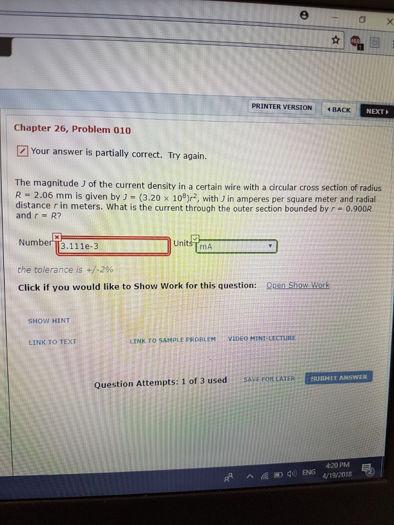 Solved 8 - OX PRINTER VERSION A BACK NEXT Chapter 26, | Chegg.com