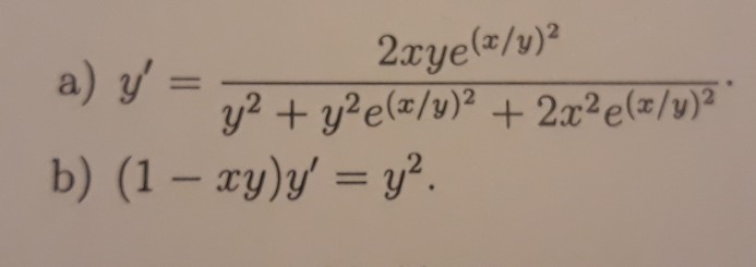 Solved b) (1-xy)y' = y2 | Chegg.com