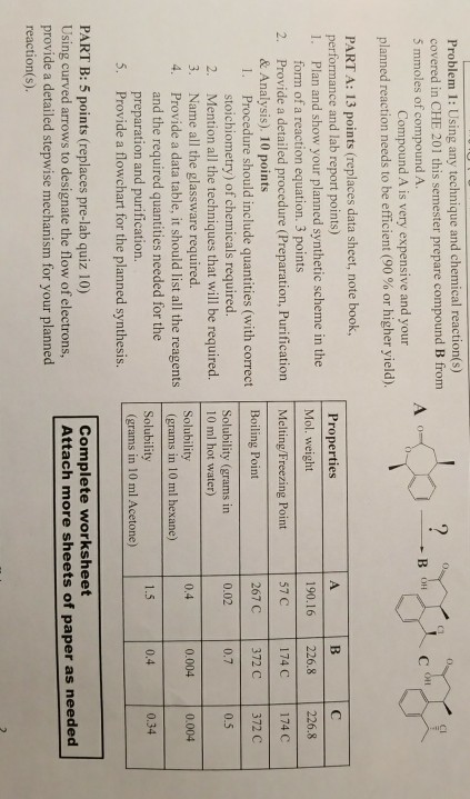 Solved Problem 1: Using any technique and chemical | Chegg.com