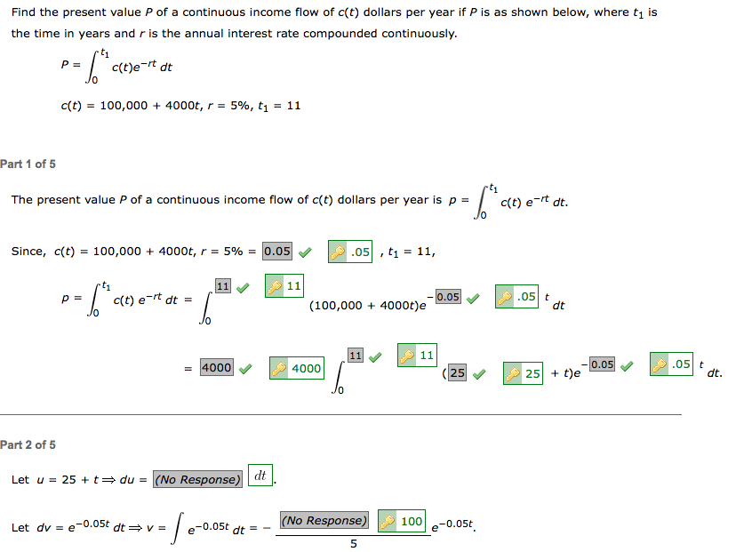 Solved Find the present value P of a continuous income flow | Chegg.com