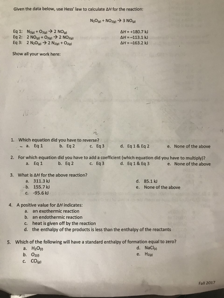 Solved Given the data below, use Hess' law to calculate AH | Chegg.com