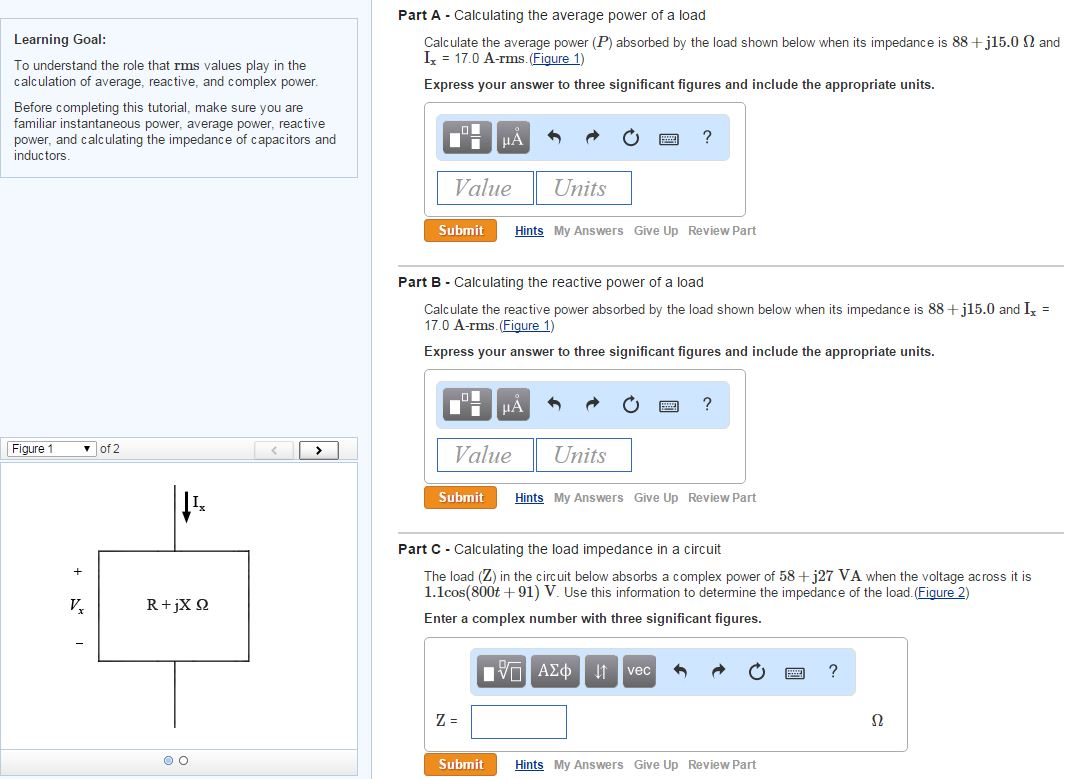 Solved Part C - calculating the load impedance in a circuit | Chegg.com Solved Part C - calculating the load impedance in a circuit | Chegg.com