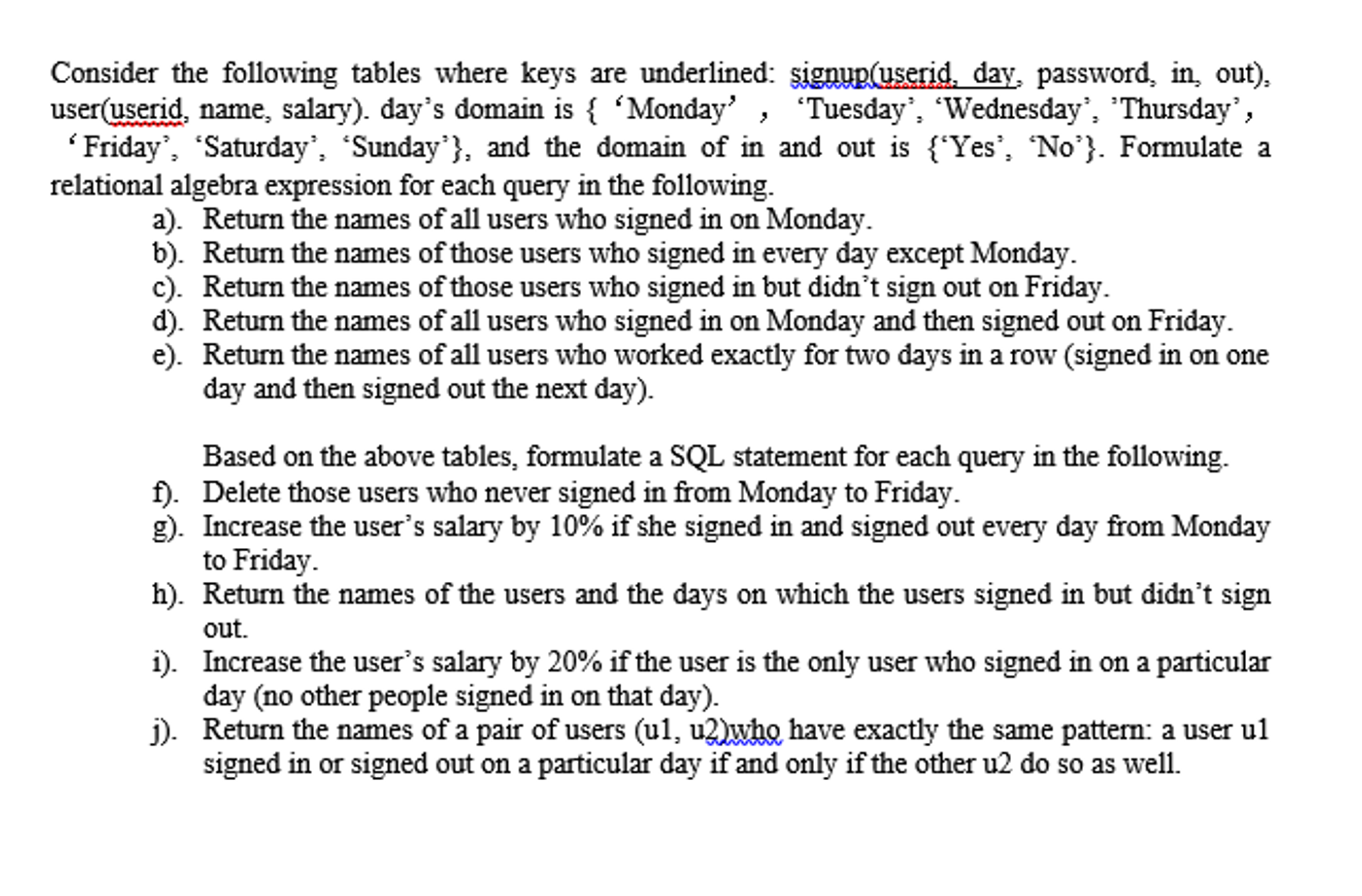 Solved Consider the following tables where keys are | Chegg.com