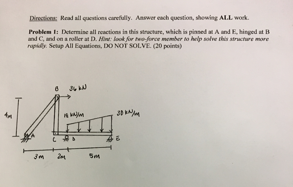 Solved Directions: Read all questions carefully. Answer each | Chegg.com