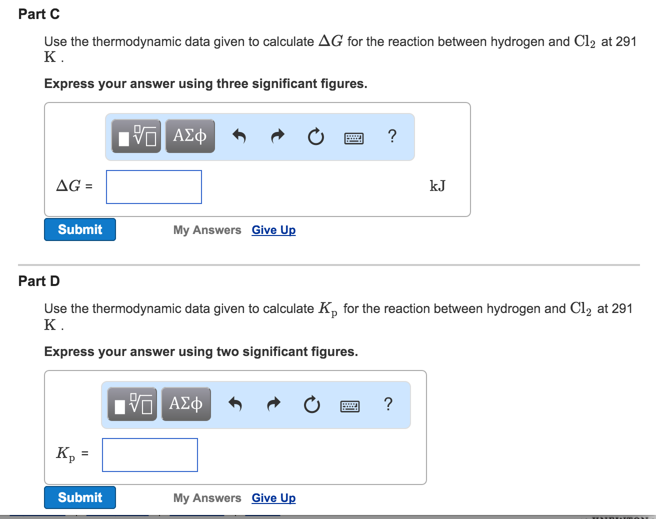 Solved Use the thermodynamic data given to calculate Delta H | Chegg.com