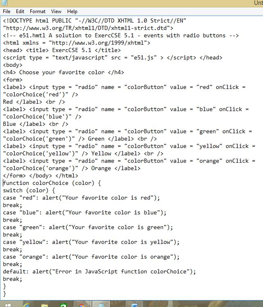 Solved 5.8. Revise the document of Exercise 5.1 to use the | Chegg.com