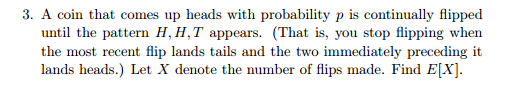 Solved A coin that comes up heads with probability p is | Chegg.com