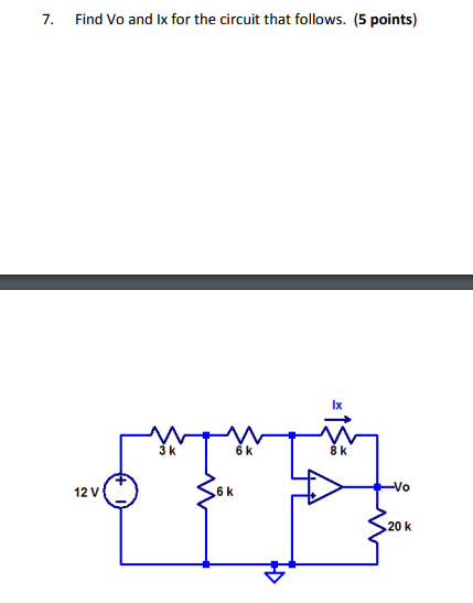 Solved Find V0 and Ix for the circuit that follows. | Chegg.com