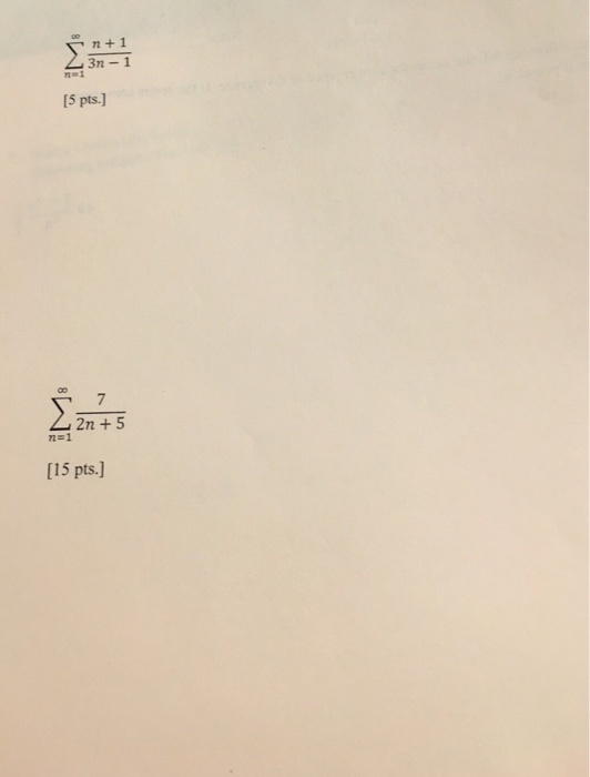 Solved sigma_n = 1^infinity n + 1/3n - 1 sigma_n = | Chegg.com
