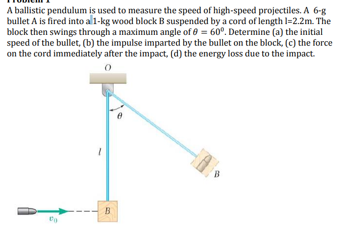 Solved A ballistic pendulum is used to measure the speed of | Chegg.com