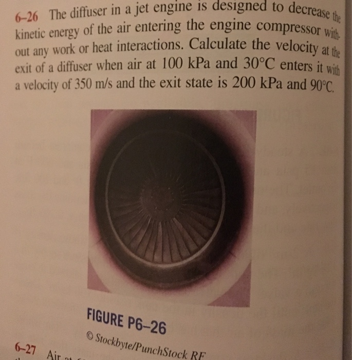 Solved The diffuser in a jet engine is designed to decrease | Chegg.com