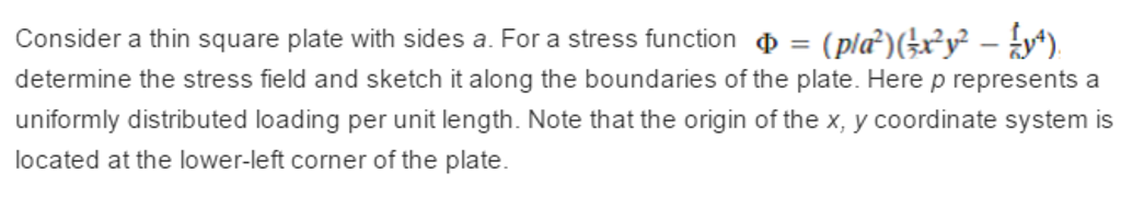 Solved Consider a thin square plate with sides a. For a | Chegg.com