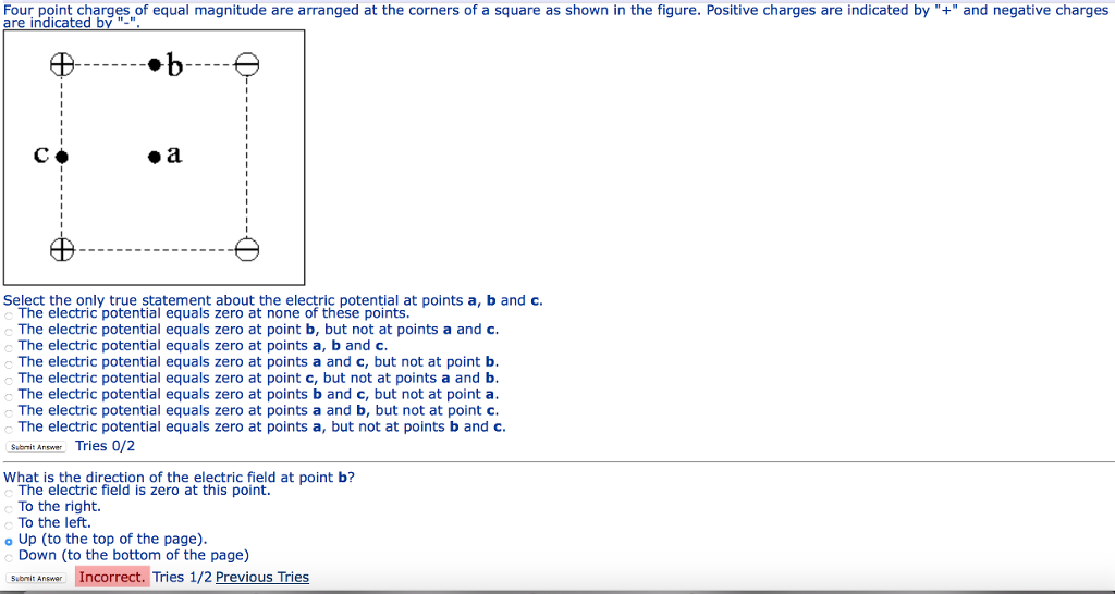Solved Four point charges of equal magnitude are arranged at | Chegg.com