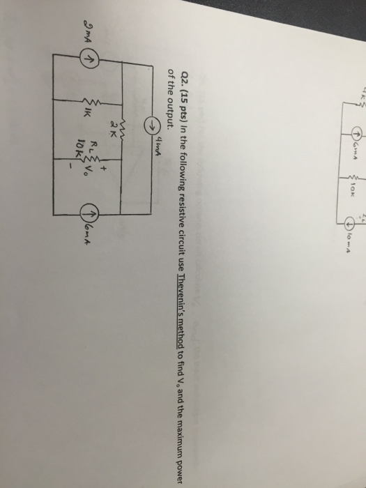 Solved In the following resistive circuit use Thevenin's | Chegg.com