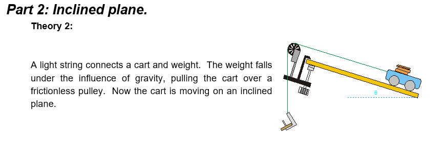 Solved A light string connects a cart and weight. The weight | Chegg.com