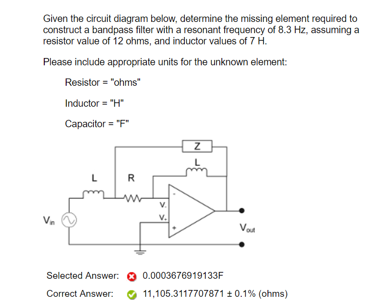 Solved Given the circuit diagram below, determine the | Chegg.com