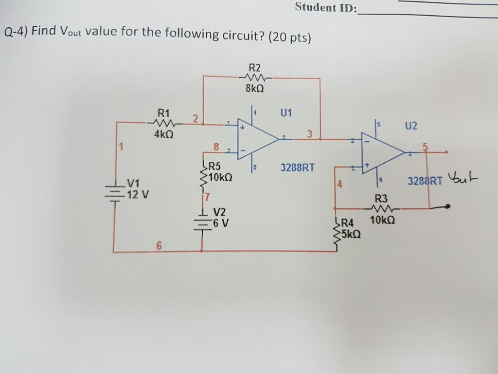 Solved Find V_out value for the following circuit? | Chegg.com