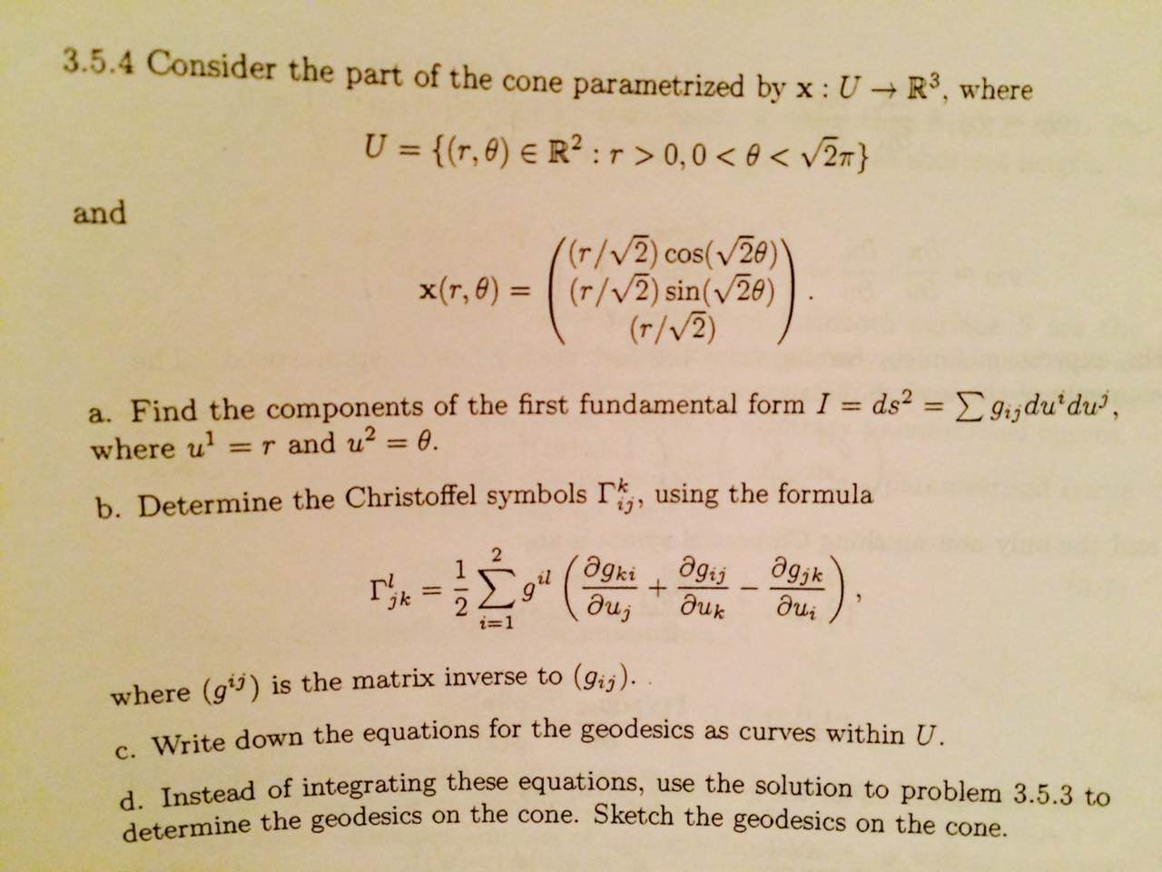 Differential Geometry Equations