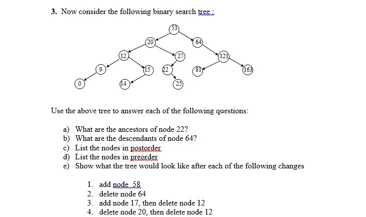 Solved 3. Now consider the following binary search weee 20 | Chegg.com