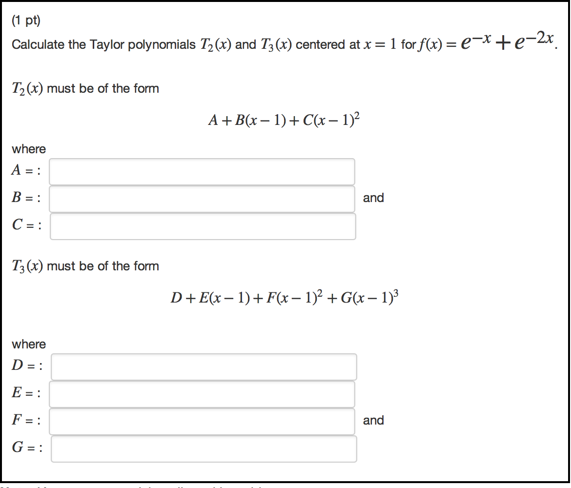 Solved Calculate the Taylor polynomials T2(x) and T3(x) | Chegg.com