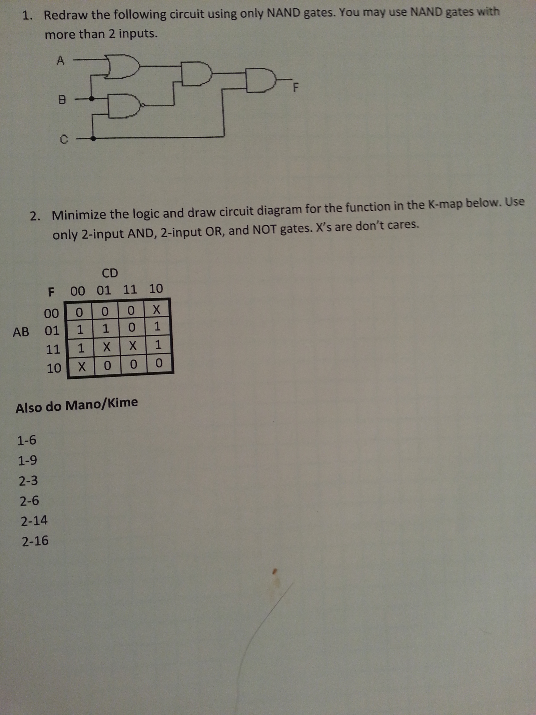 Solved 1. Redraw the following circuit using only NAND | Chegg.com