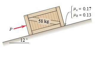 Solved The 58-kg crate is stationary when the force P is | Chegg.com
