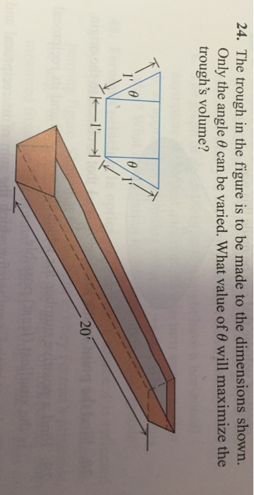 Solved The trough in the figure is to be made to the | Chegg.com