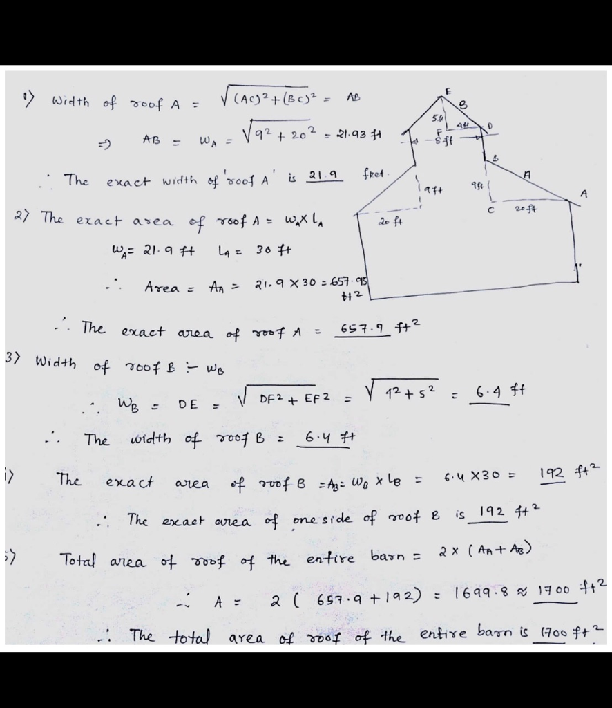 Solved Part II. Estimatǐ㎎ the Cost of Roofing the Barn Now | Chegg.com