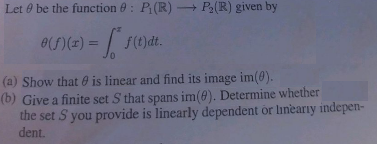 Solved Let θ be the function θ : P (R) → R2(R) given by | Chegg.com