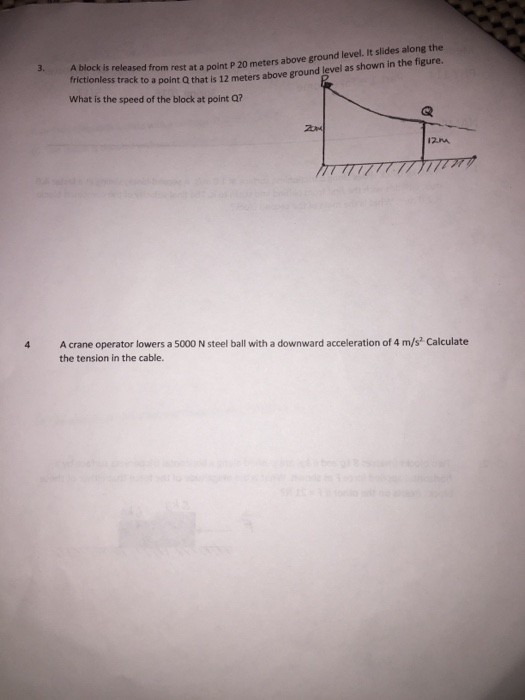 Solved A block is released from rest at a point P 20 meters | Chegg.com