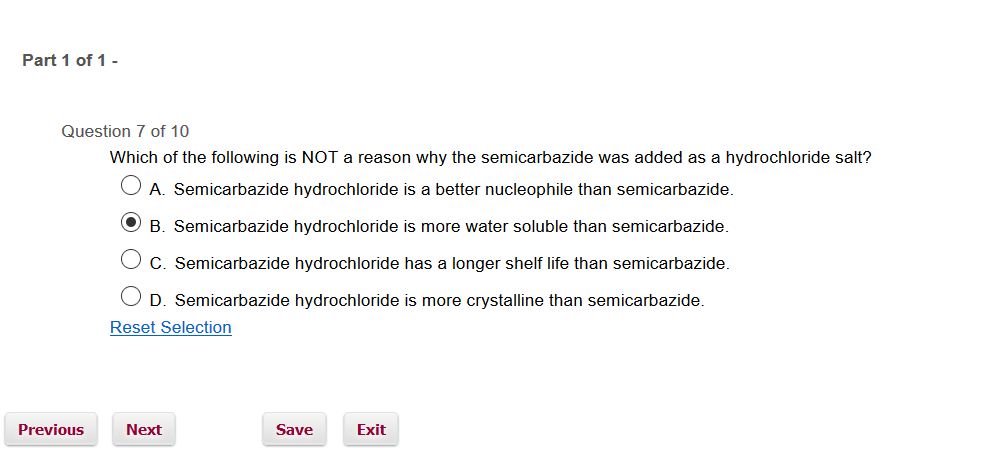 Solved Which Of The Following Is Not A Reason Why The