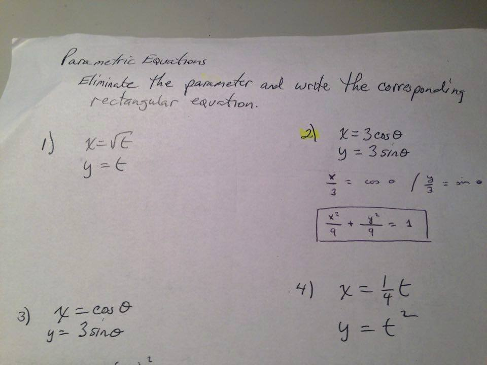 Solved Eliminate The Parameter And Write The Corresponding