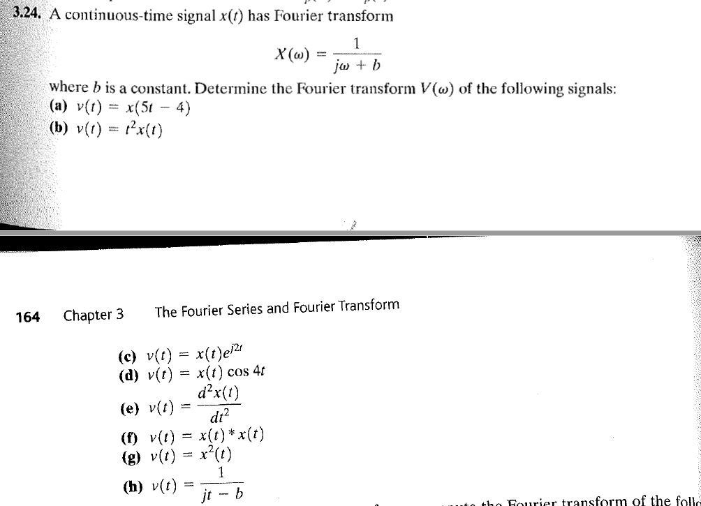Solved 3.24. A continuous-time signal x() has Fourier | Chegg.com