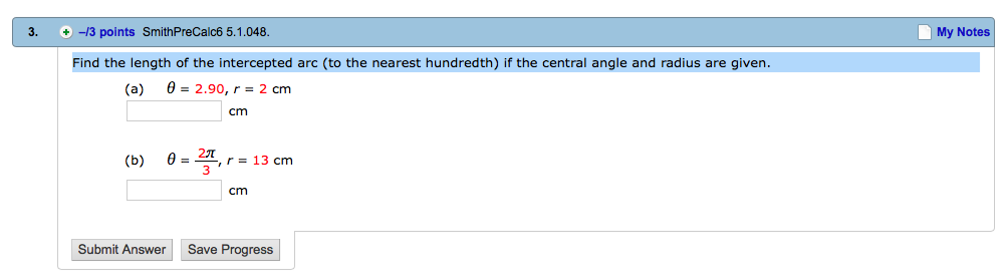 Solved Find the length of the intercepted arc (to the | Chegg.com