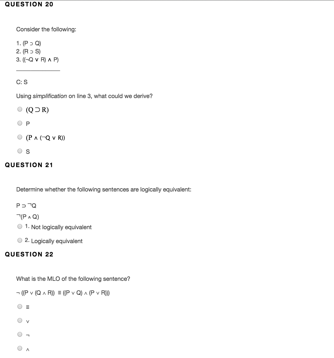 Solved Consider the following: Using simplification on line | Chegg.com