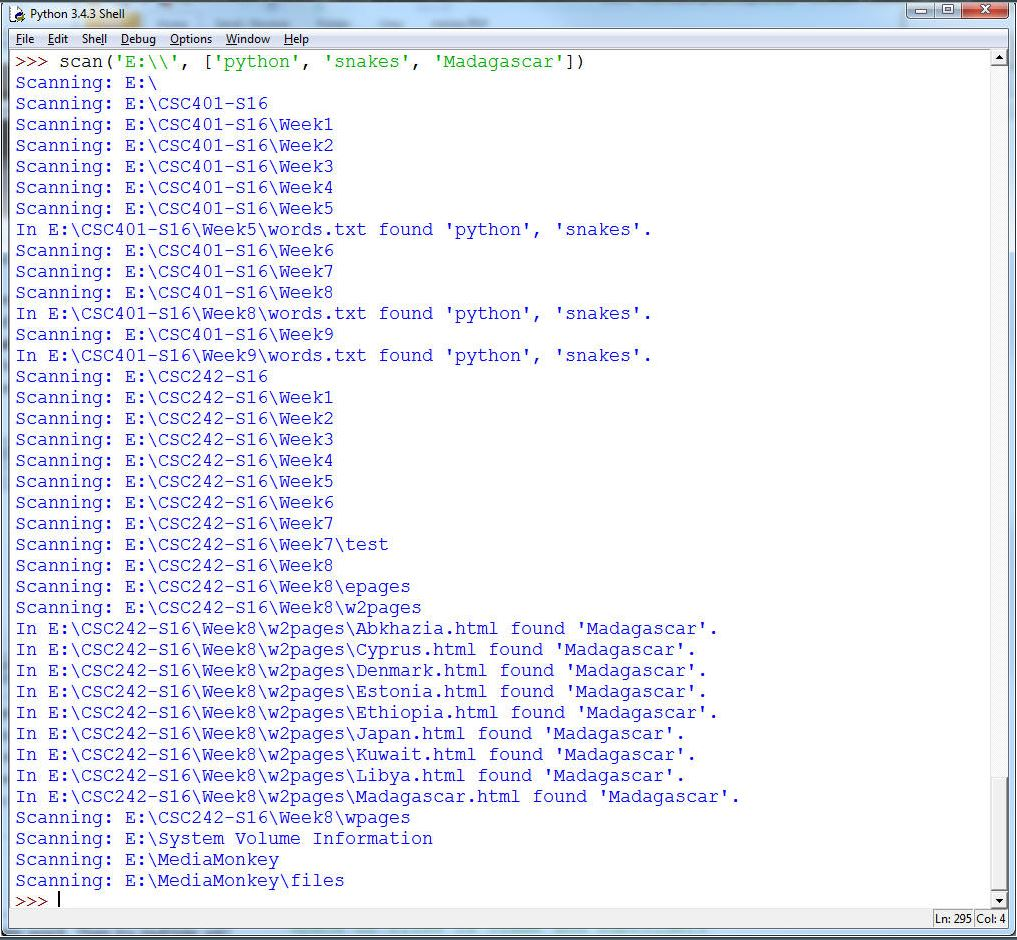 Solved Python 3.4 import os def scan(path, text): 'scan | Chegg.com