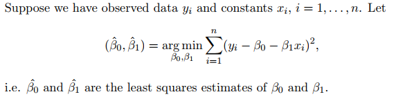 Solved Suppose we have observed data yi and constants xi, i | Chegg.com