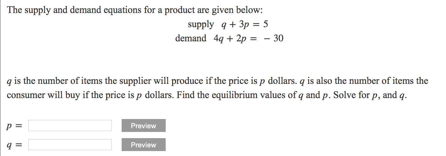 Solved Solve The Following System Of Equations 1 2 3 Chegg