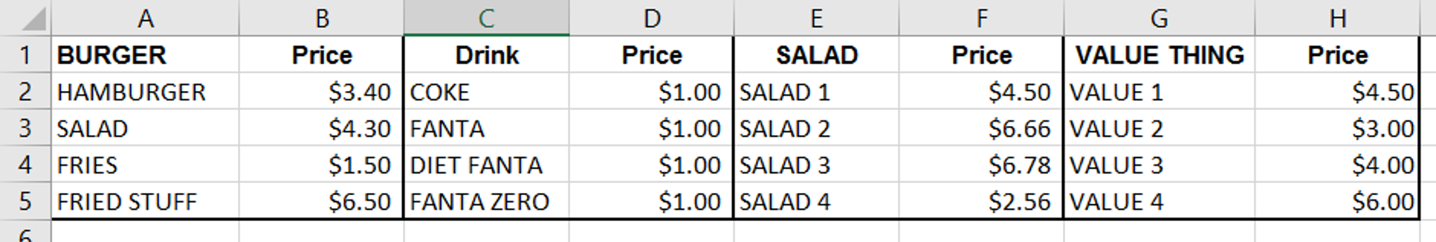Solved Create A Fast Food Ordering System Using The Below Chegg