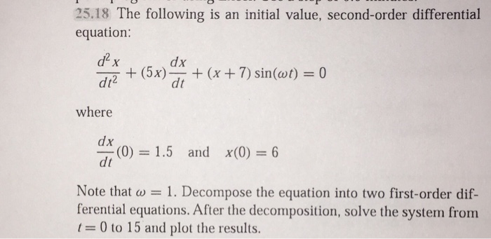 Solved The following is an initial value, second-order | Chegg.com