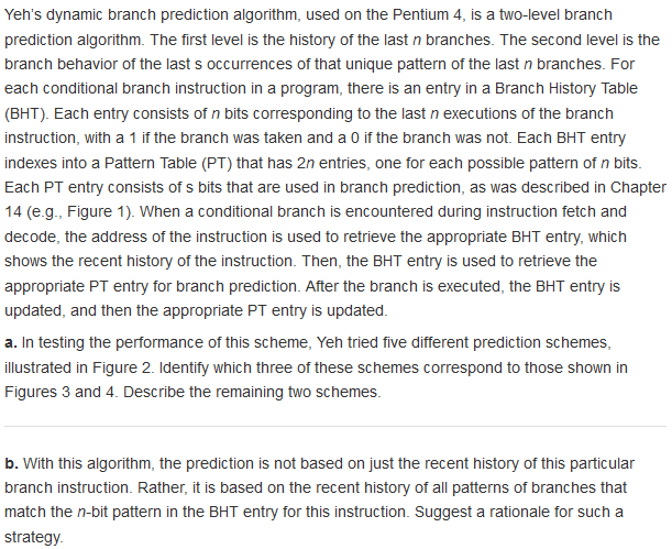 Solved Yeh's dynamic branch prediction algorithm, used on | Chegg.com