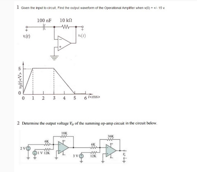 Solved I Given the input to circuit, Find the output | Chegg.com
