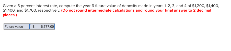 Solved Given a 5 percent interest rate, compute the year 6 | Chegg.com