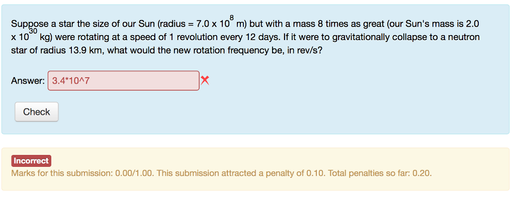 Solved Suppose a star the size of our Sun (radius = 7.0 | Chegg.com