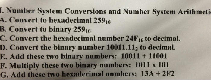 Solved Number System Conversions and Number System | Chegg.com