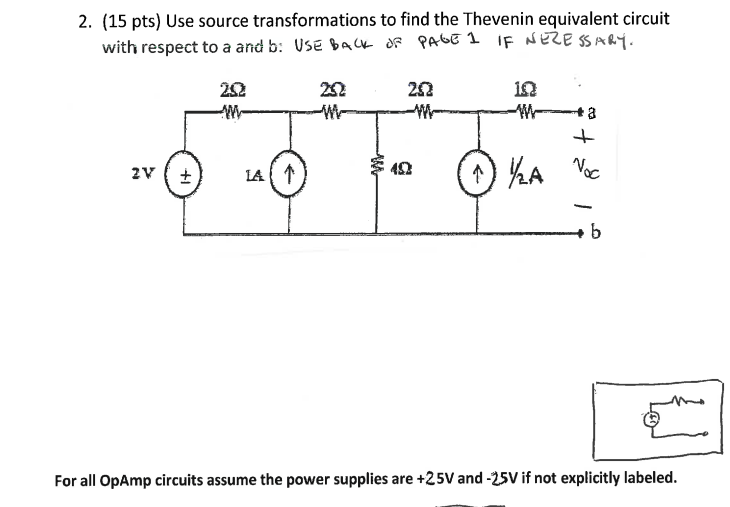 Solved Use source transformations to find the Thevenin | Chegg.com