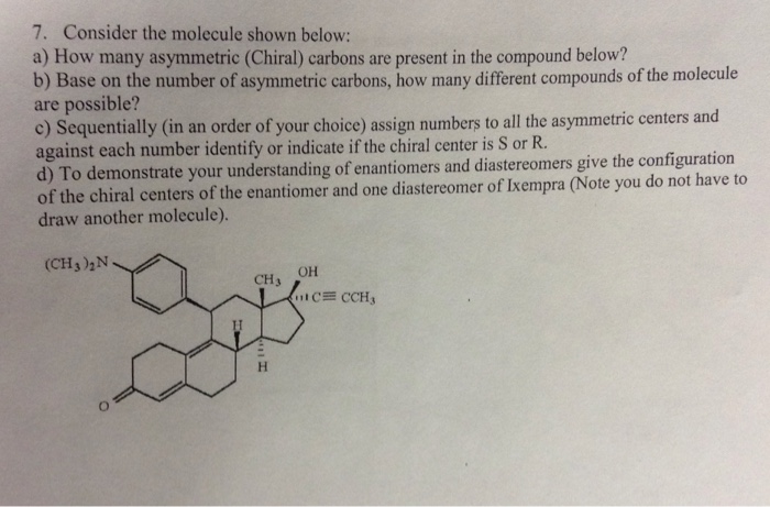 Solved Consider the molecule shown below:A) how many | Chegg.com